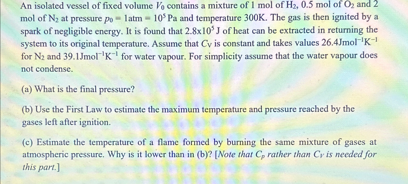 Solved Thermodynamics; first law and heat capacities. | Chegg.com