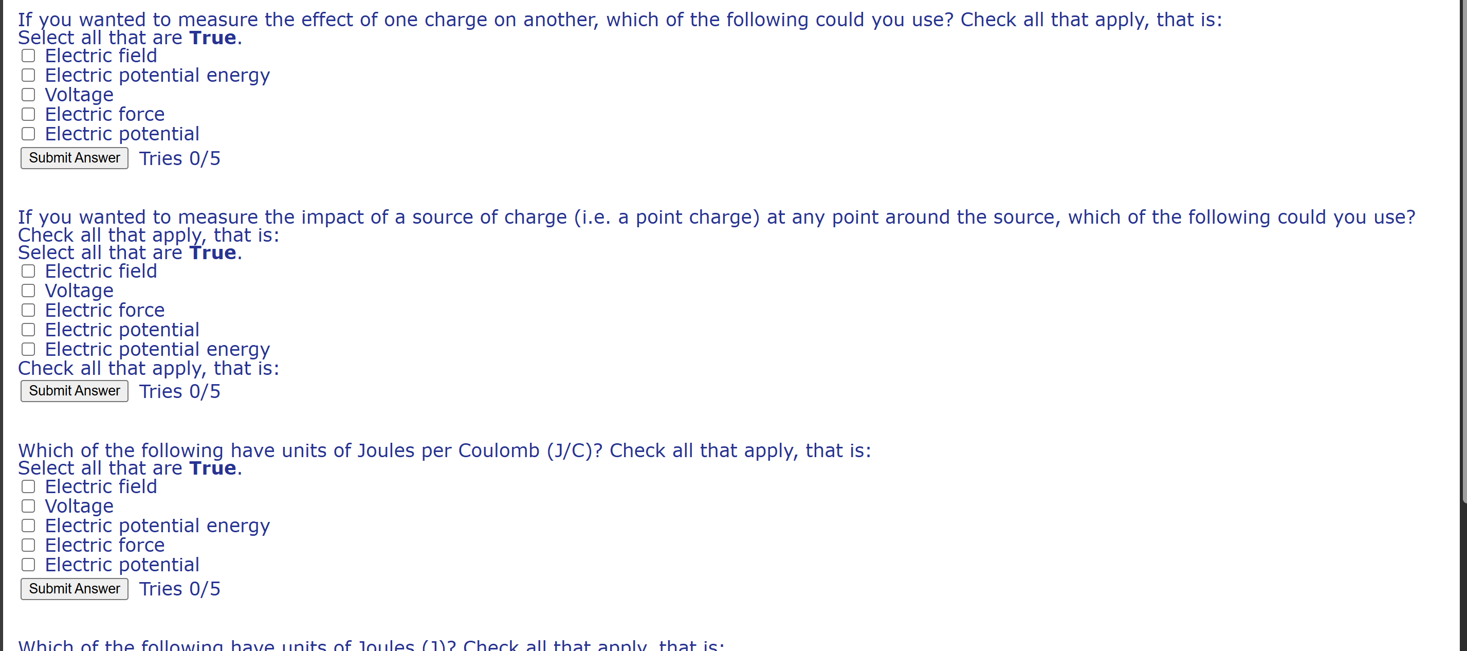 Solved if you wanted to measure the effect of one charge on | Chegg.com