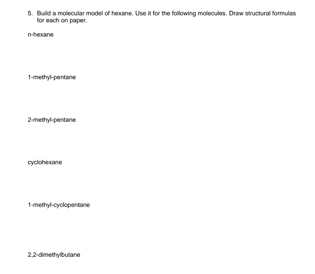 Solved Alkanes and Alkenes:Build 4 ﻿different constitutional | Chegg.com
