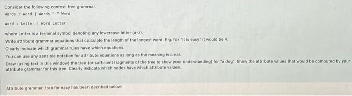 Solved Consider the following context-free grammar. words I | Chegg.com