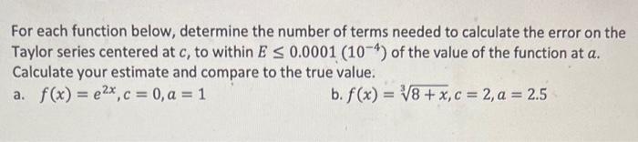 Solved For each function below, determine the number of | Chegg.com