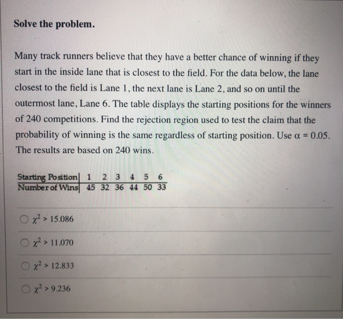 Solved Solve the problem. Many track runners believe that | Chegg.com