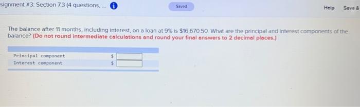 Solved signment #3. Section 73 (4 questions, Saved Help Save | Chegg.com Solved signment #3. Section 73 (4 questions, Saved Help Save | Chegg.com