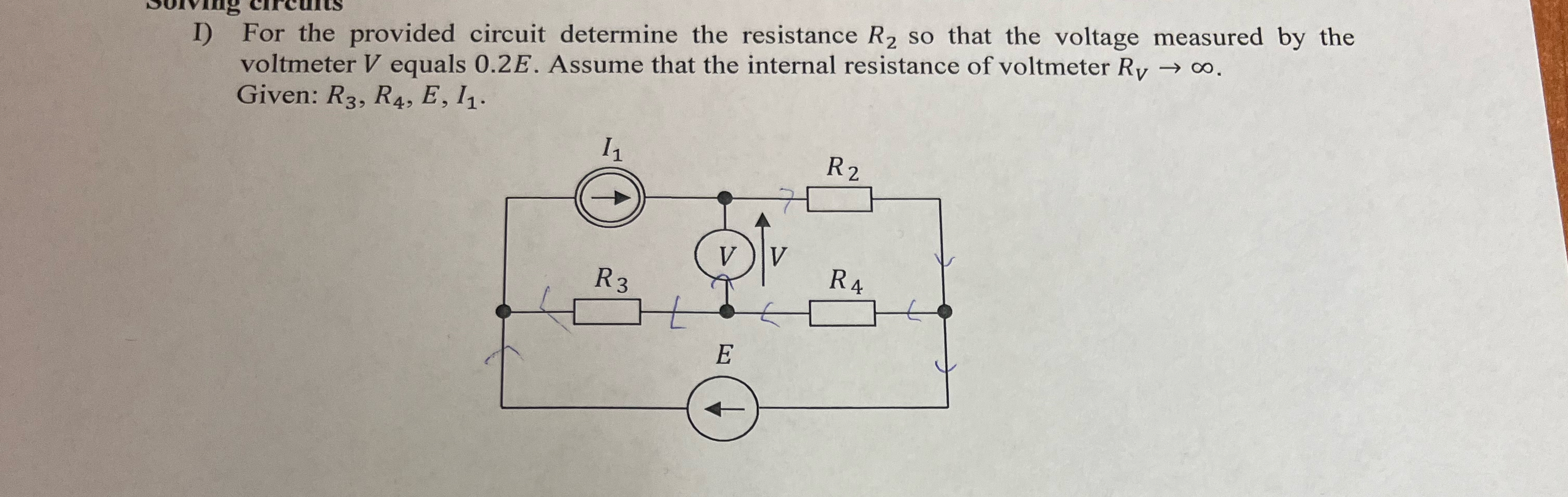 Solved I) ﻿For the provided circuit determine the resistance | Chegg.com