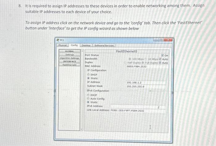 Solved 1. Open the packet tracer software interface and get | Chegg.com