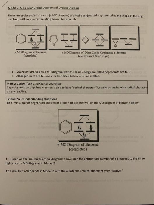Solved Model 2: Molecular Orbital Diagrams of Cyclic a | Chegg.com