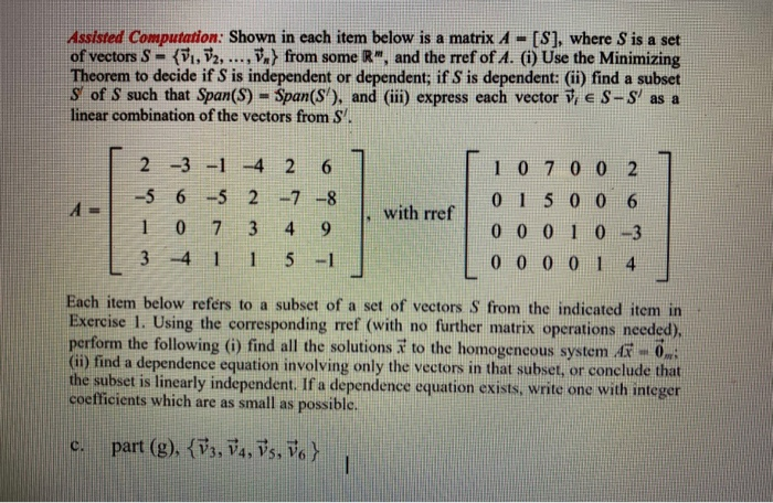Solved Assisted Computation: Shown in each item below is a | Chegg.com