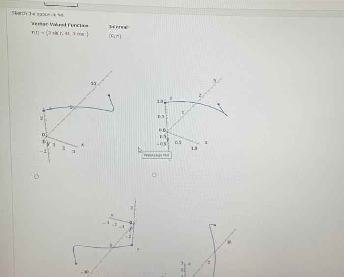 Solved Sketch the space curve. Vector-Valued Function | Chegg.com