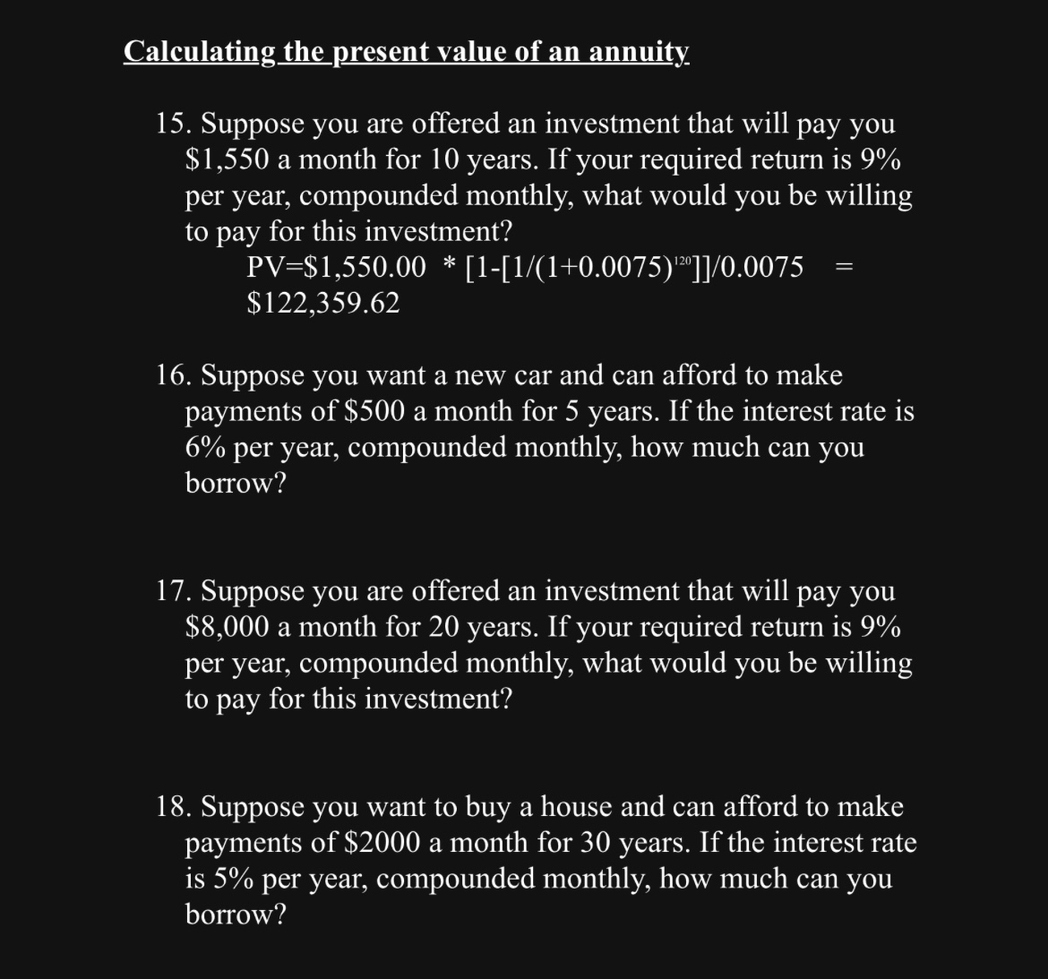 Calculating the present value of an annuity.Suppose | Chegg.com