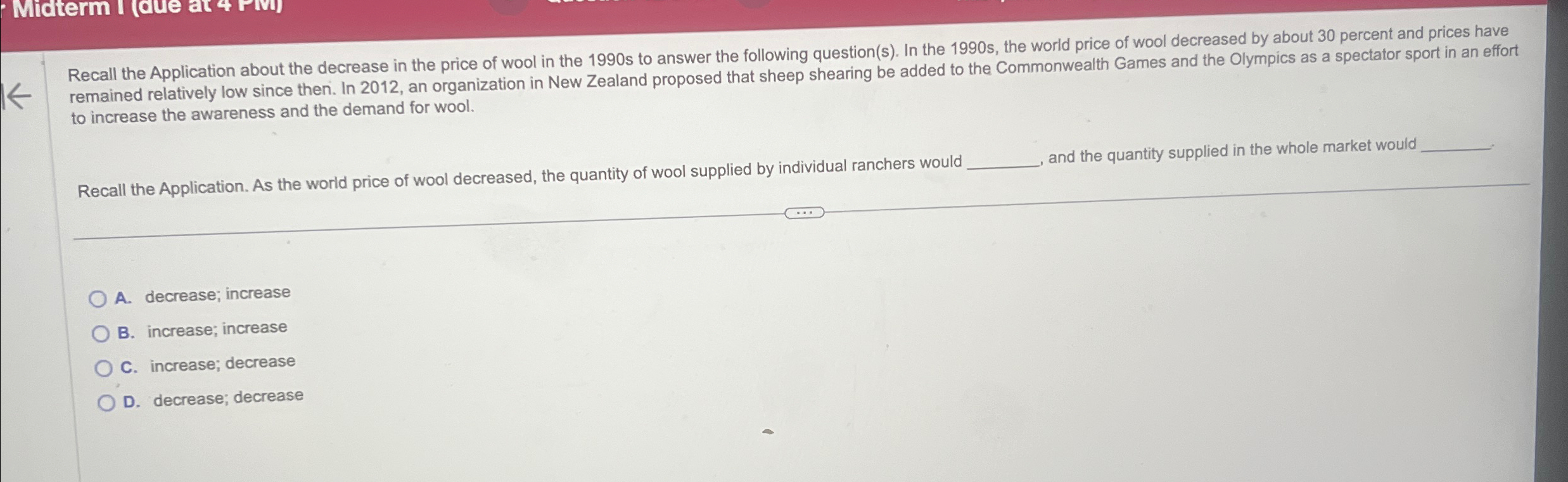 Solved Recall the Application about the decrease in the | Chegg.com
