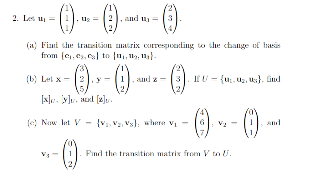 Solved Let u1=([1],[1],[1]),u2=([1],[2],[2]), ﻿and | Chegg.com