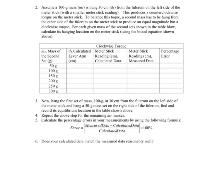 Solved Net Torque under Static Equilibrium EXPERIMENT In | Chegg.com