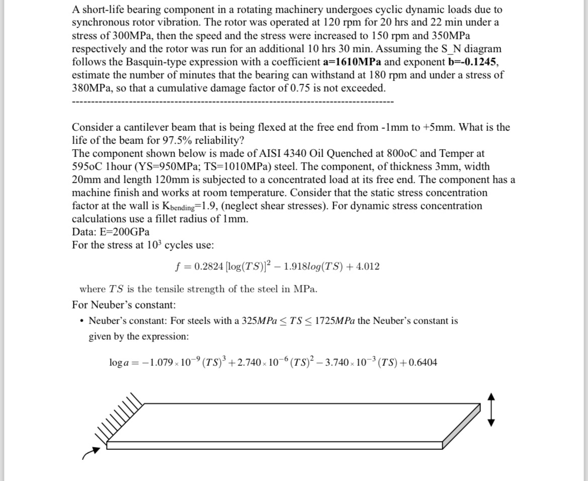 Solved A short-life bearing component in a rotating | Chegg.com