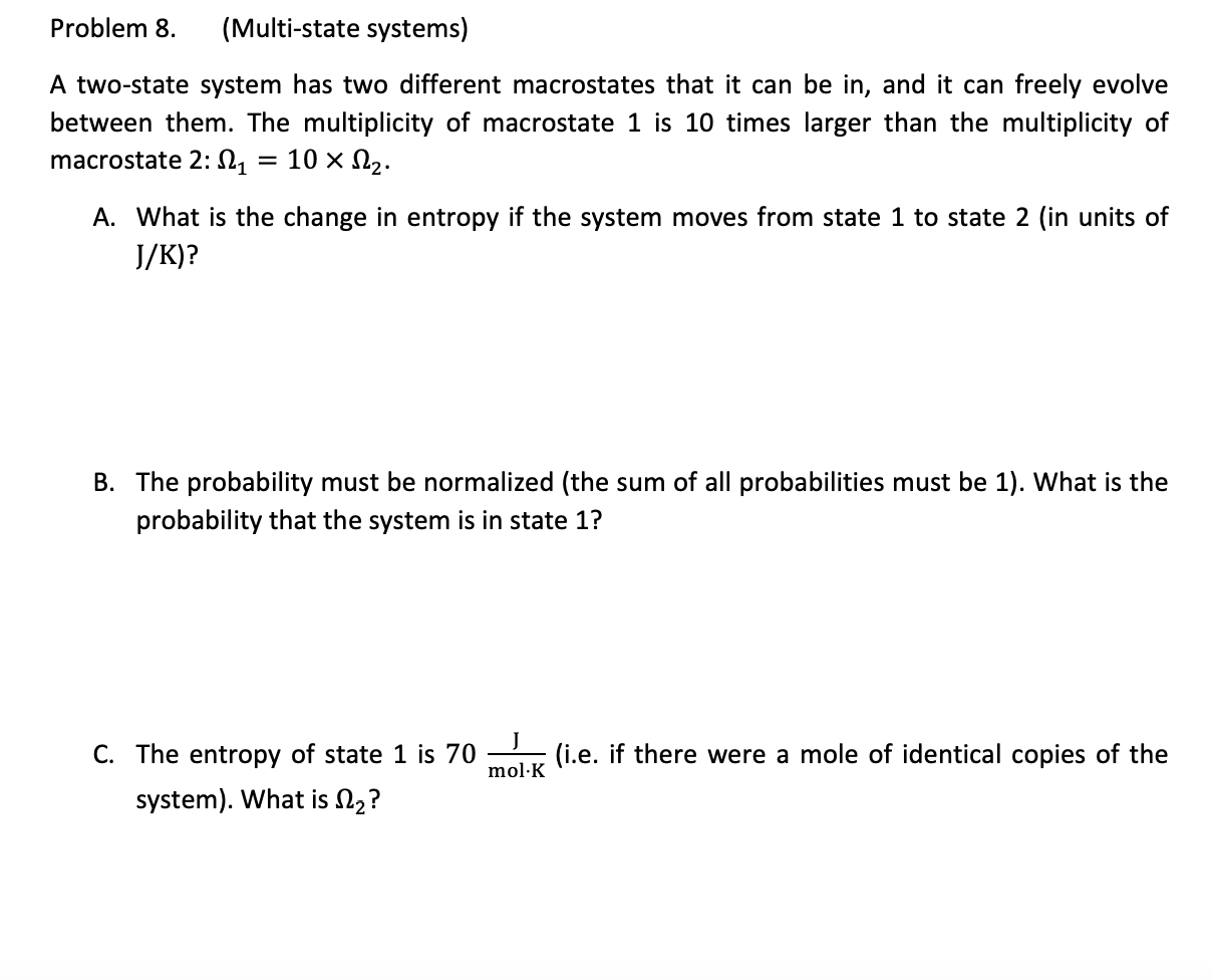 Solved Problem 8. (Multi-state systems)A two-state system | Chegg.com
