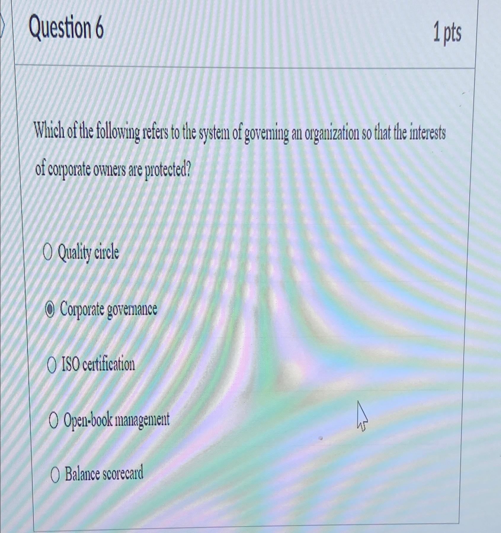 Solved Question 61 ﻿ptsWhich of the following refers to the | Chegg.com