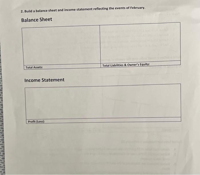 Solved make a income statement and balance sheet for all | Chegg.com