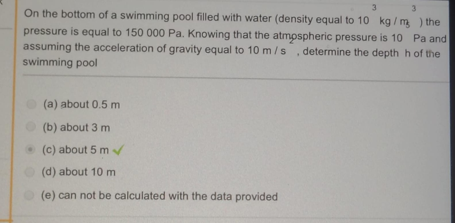 Solved On the bottom of a swimming pool filled with water | Chegg.com