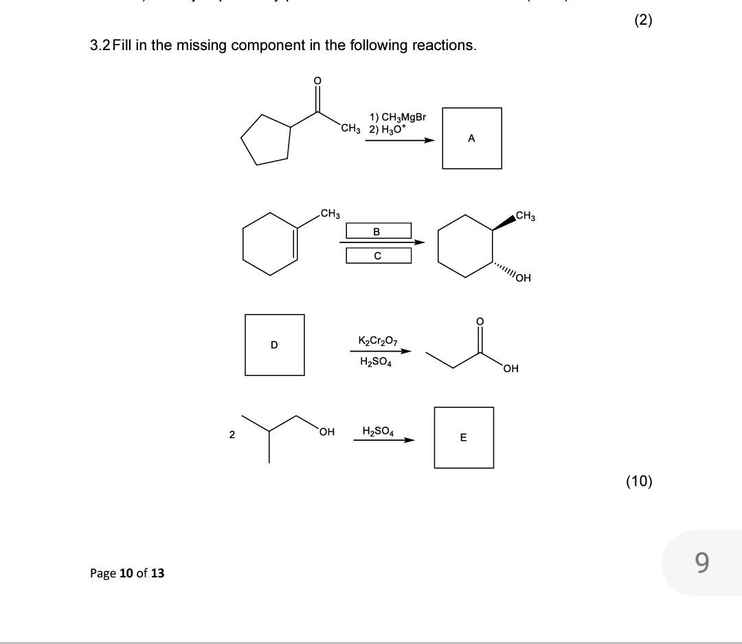Solved (2) 3.2Fill in the missing component in the following | Chegg.com