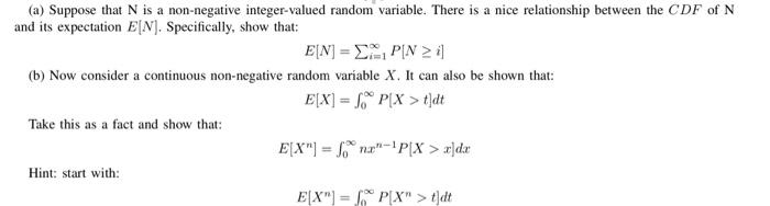 Solved (a) Suppose that N is a non-negative integer-valued | Chegg.com