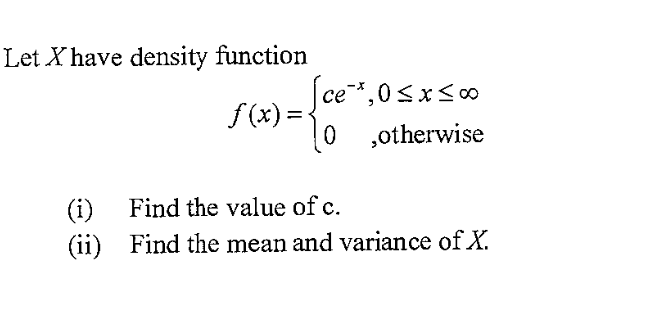 Solved Let x ﻿have density | Chegg.com