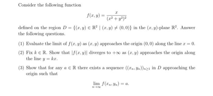 Solved Consider the following function \\[ f(x, | Chegg.com