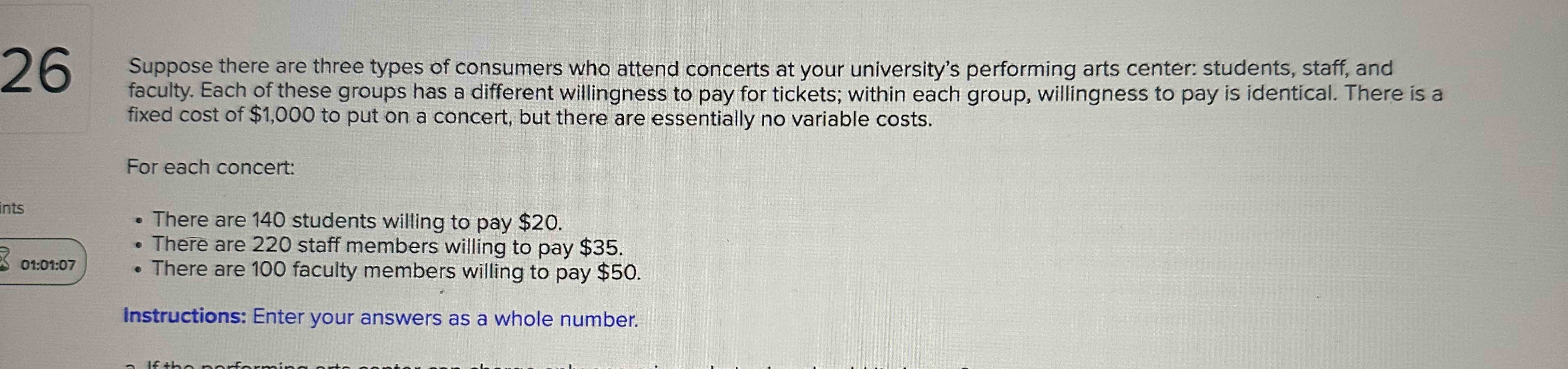 Solved Suppose there are three types of consumers who attend | Chegg.com