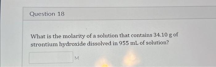 Solved What is the molarity of a solution that contains | Chegg.com