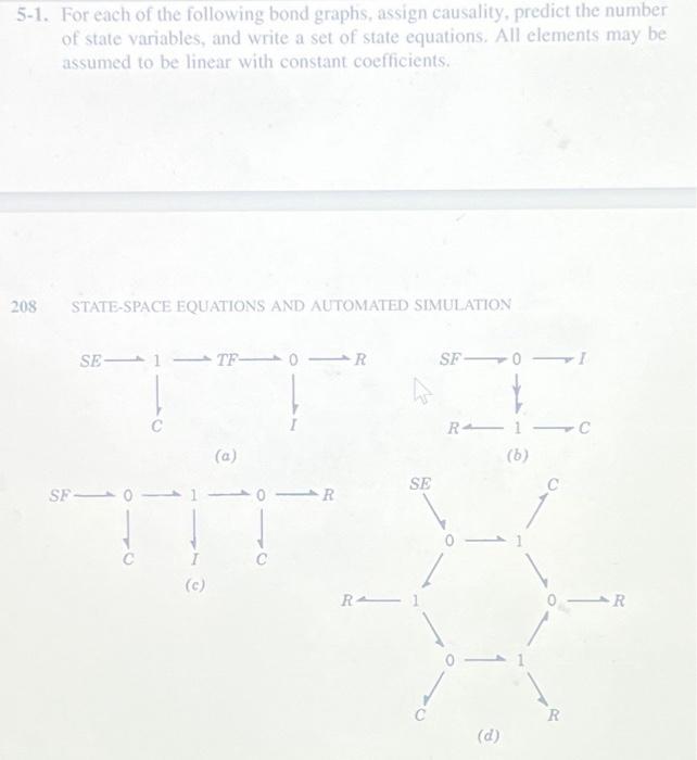 5 1 For Each Of The Following Bond Graphs Assign