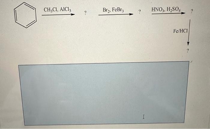 Solved CH3Cl,AlCl3 ? Br2,FeBr3 ? HNO3,H2SO4 ? | Chegg.com