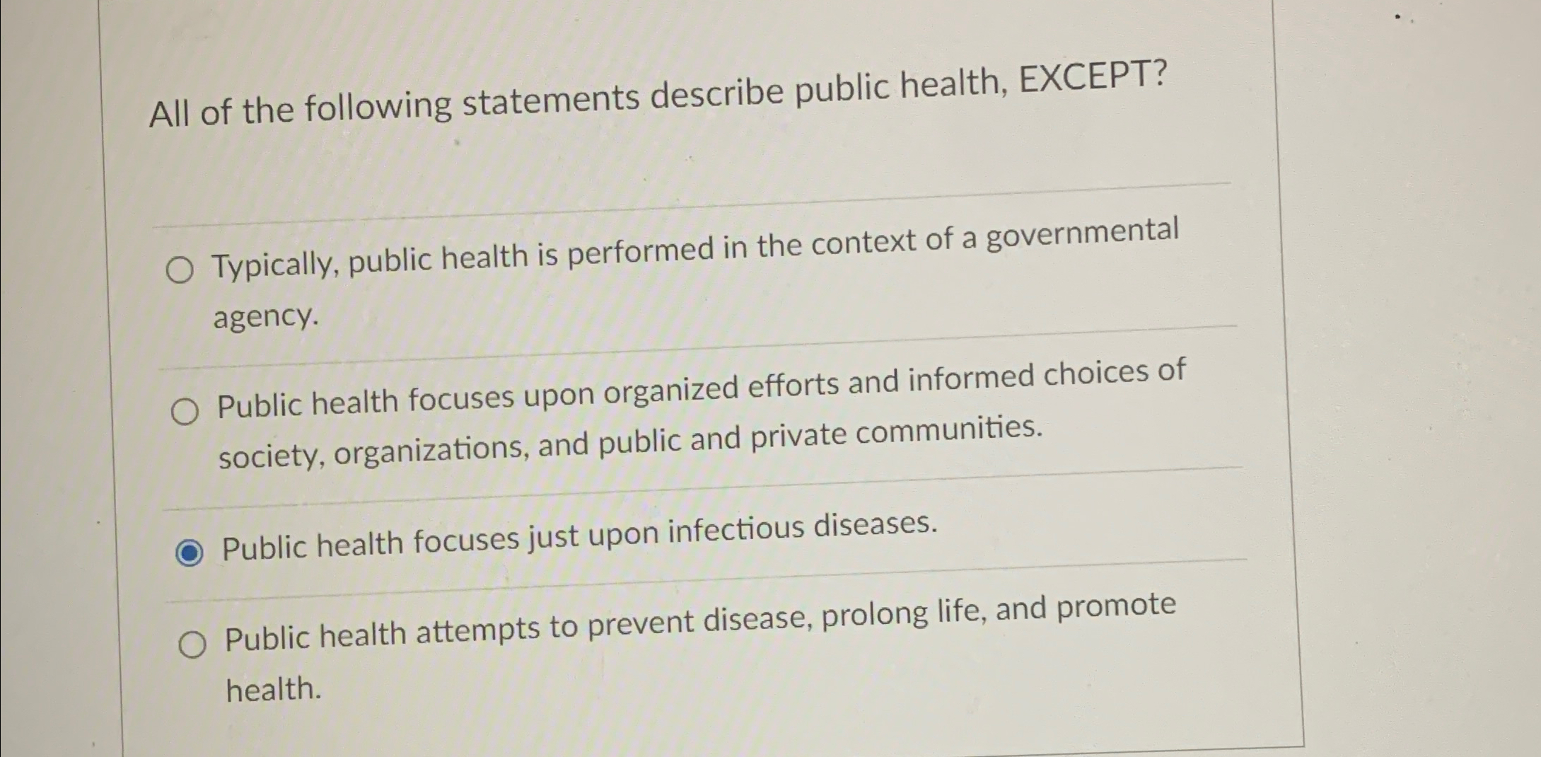 Solved All of the following statements describe public | Chegg.com