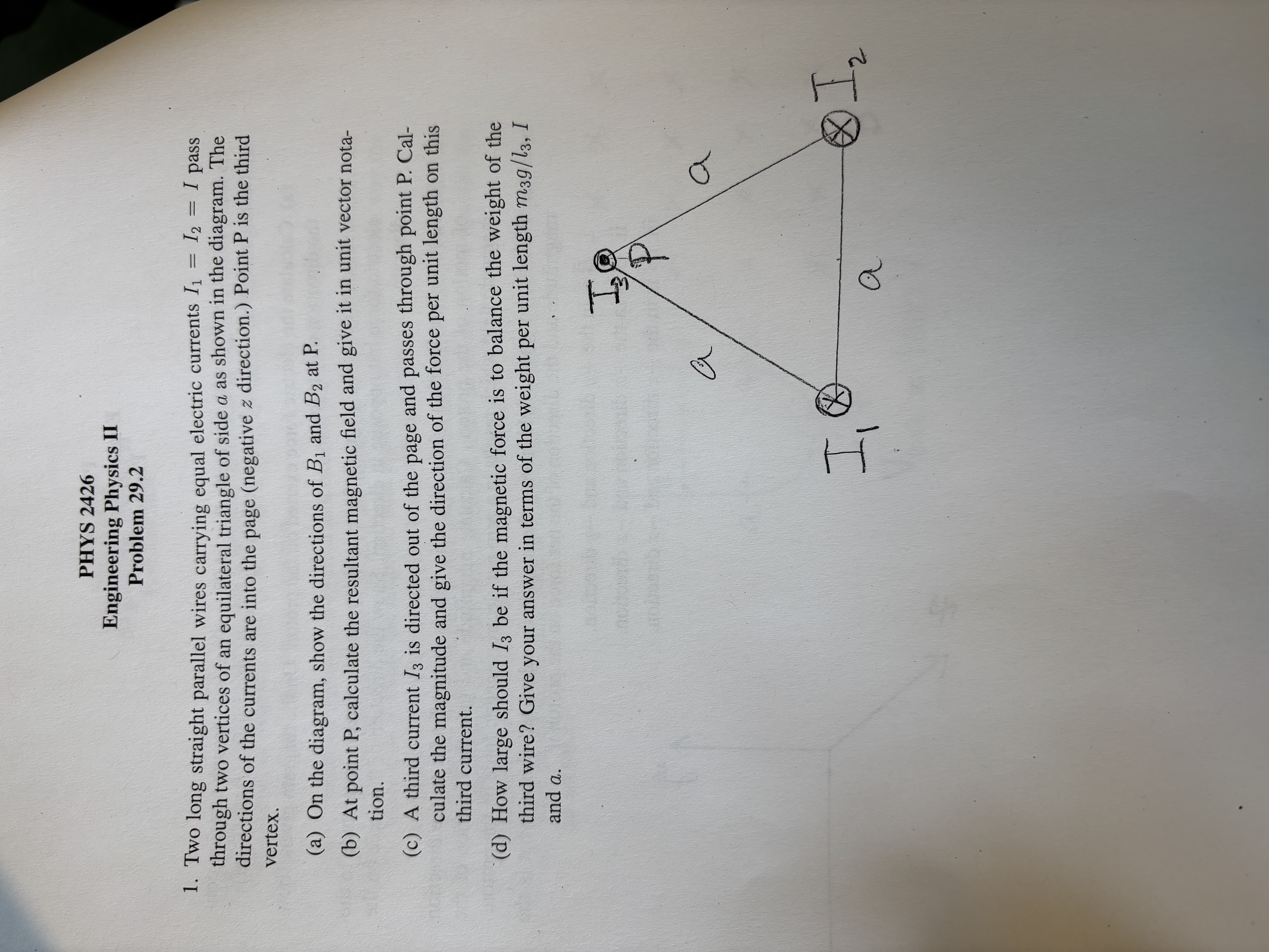 Solved PHYS 2426 ﻿Engineering Physics II Problem 29.2 1. | Chegg.com