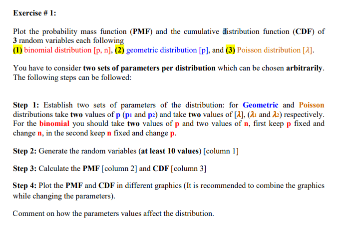 Solved Plot the probability mass function (PMF) ﻿and the | Chegg.com