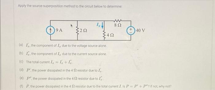 Solved Apply the source-superposition method to the circuit | Chegg.com