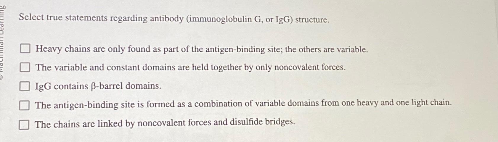 Solved Select true statements regarding antibody | Chegg.com
