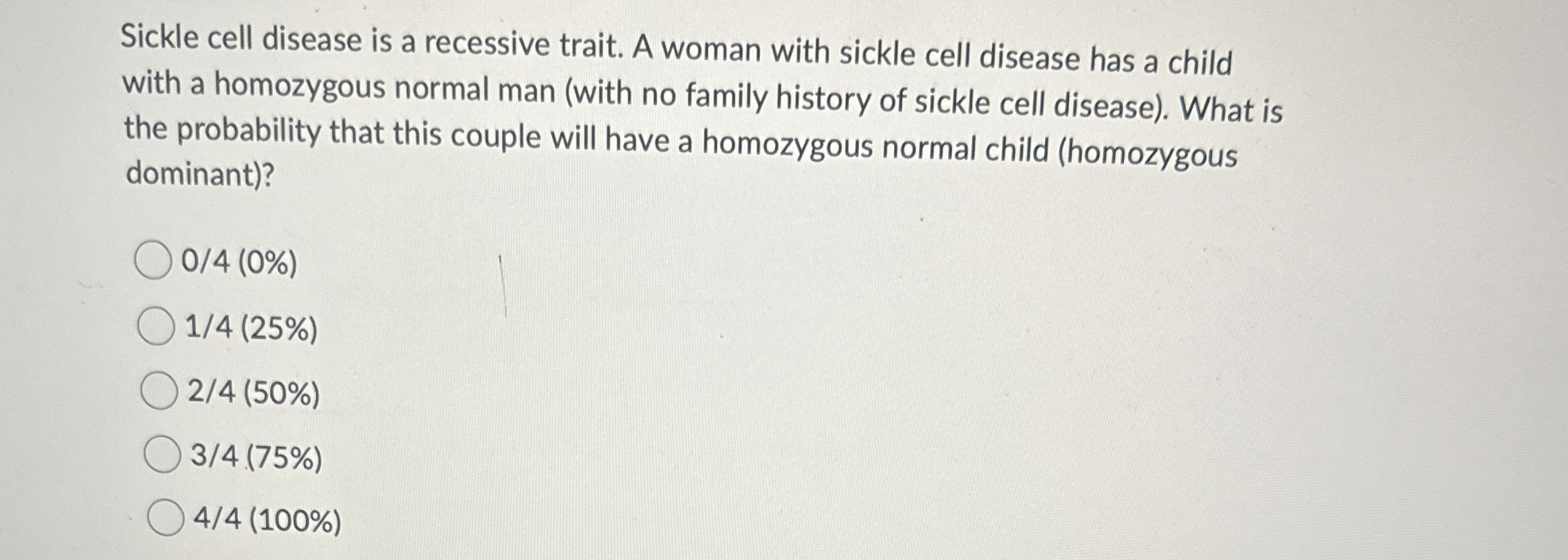 Solved Sickle cell disease is a recessive trait. A woman | Chegg.com