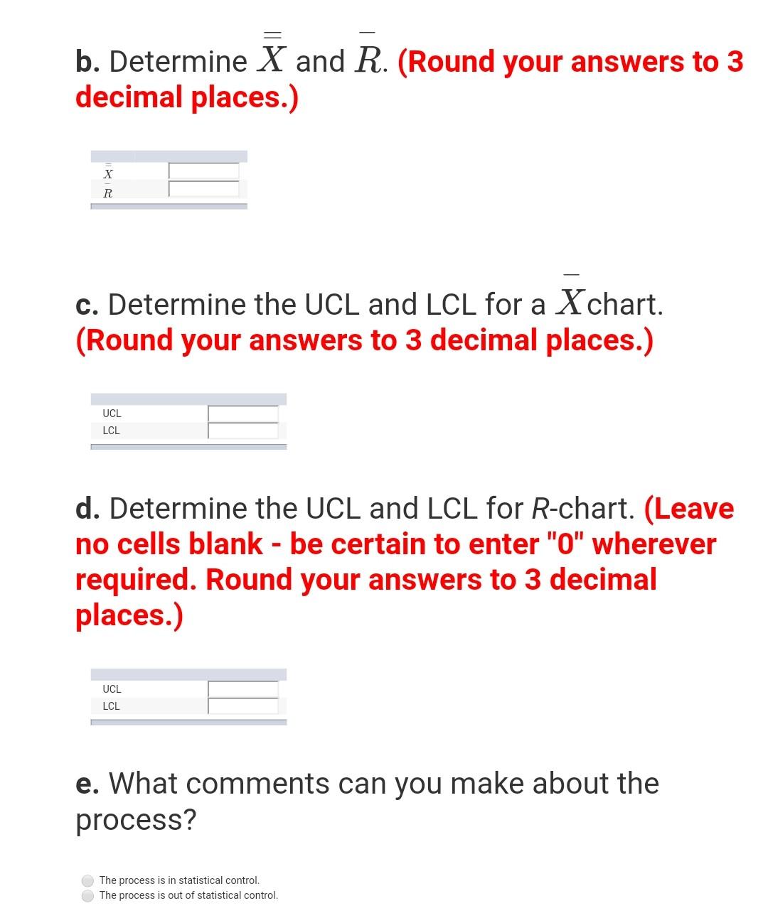 Solved Factor for Determining from R the Three-Sigma Control | Chegg.com