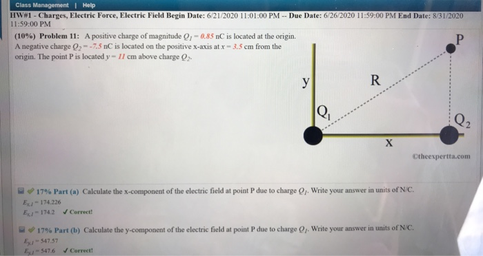 Solved Class Management | Help HW#1 - Charges, Electric | Chegg.com