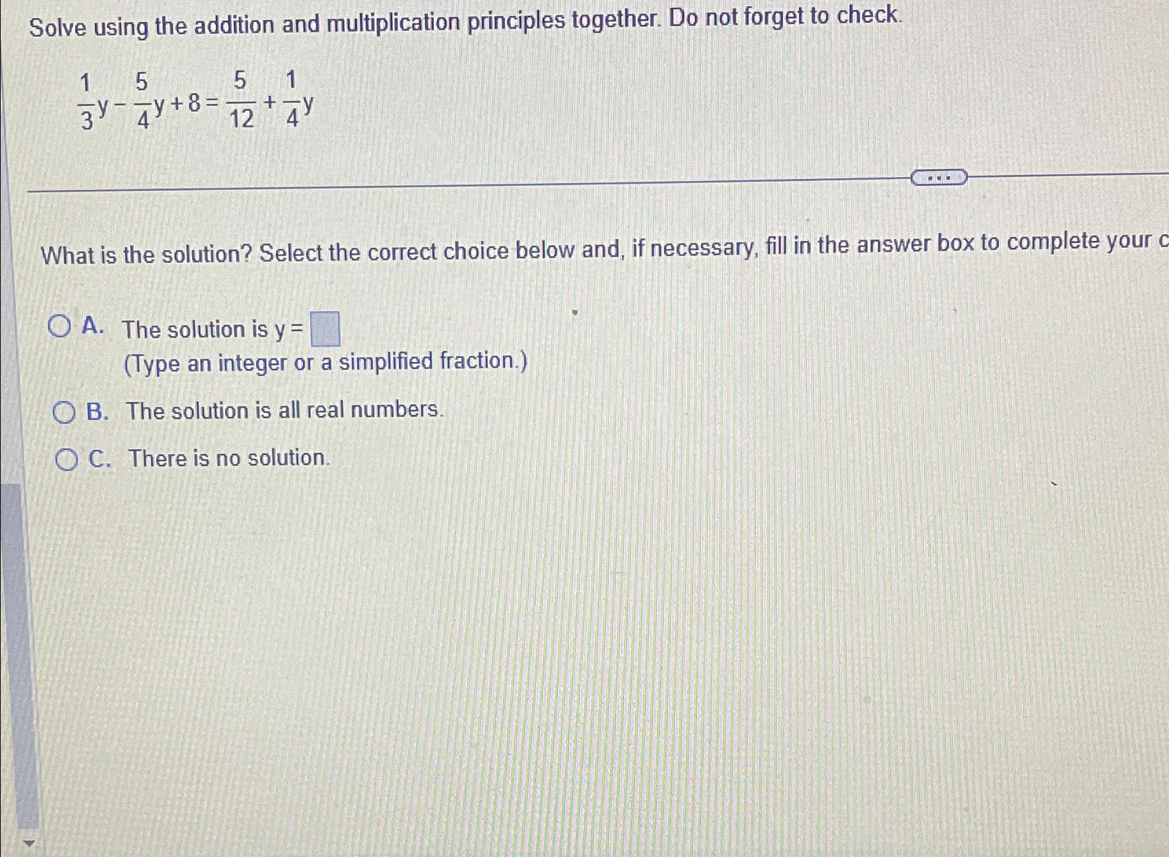 Solved Solve using the addition and multiplication | Chegg.com