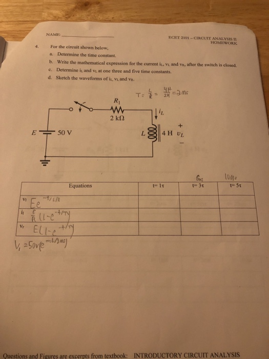 Solved NAME ECET 2101-CIRCUIT ANALYSIS II HOMEWORK For the | Chegg.com