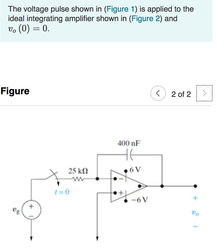 Solved The voltage pulse shown in (Figure 1) is applied to | Chegg.com