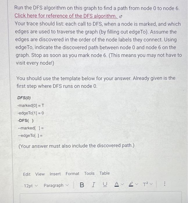 Solved 5 6 0 3 2 Run the DFS algorithm on this graph to | Chegg.com