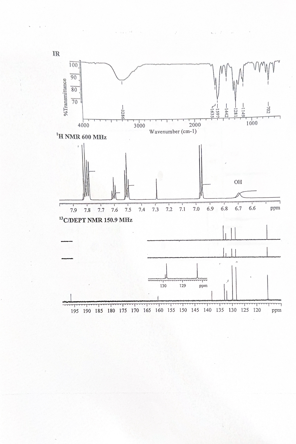 Solved The compound has a molecular formula of C13H10O2. | Chegg.com