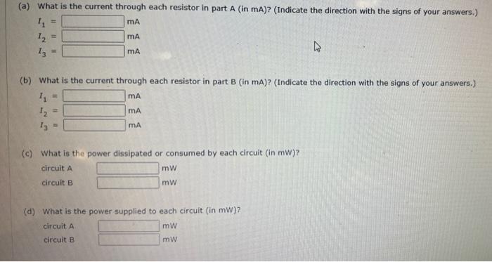 Solved (a) What is the current through each resistor in part | Chegg.com