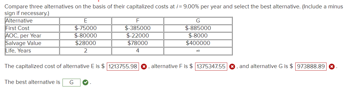 Solved Compare three alternatives on the basis of their | Chegg.com