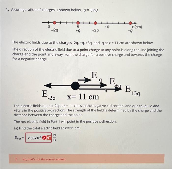 Solved 1. A configuration of charges is shown below. q=5nC | Chegg.com