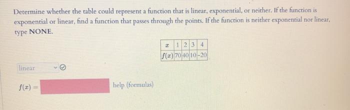 Solved Determine whether the table could represent a | Chegg.com