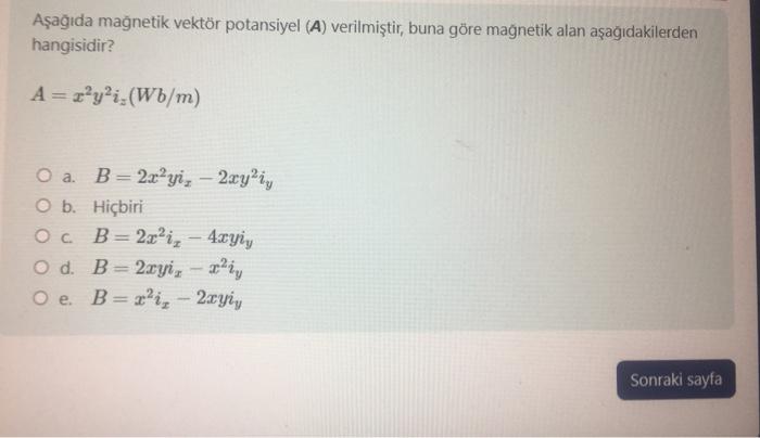 Solved The magnetic vector potential (A) is given below, | Chegg.com