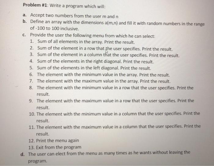Solved Problem #1: Write a program which will: a. Accept two | Chegg.com