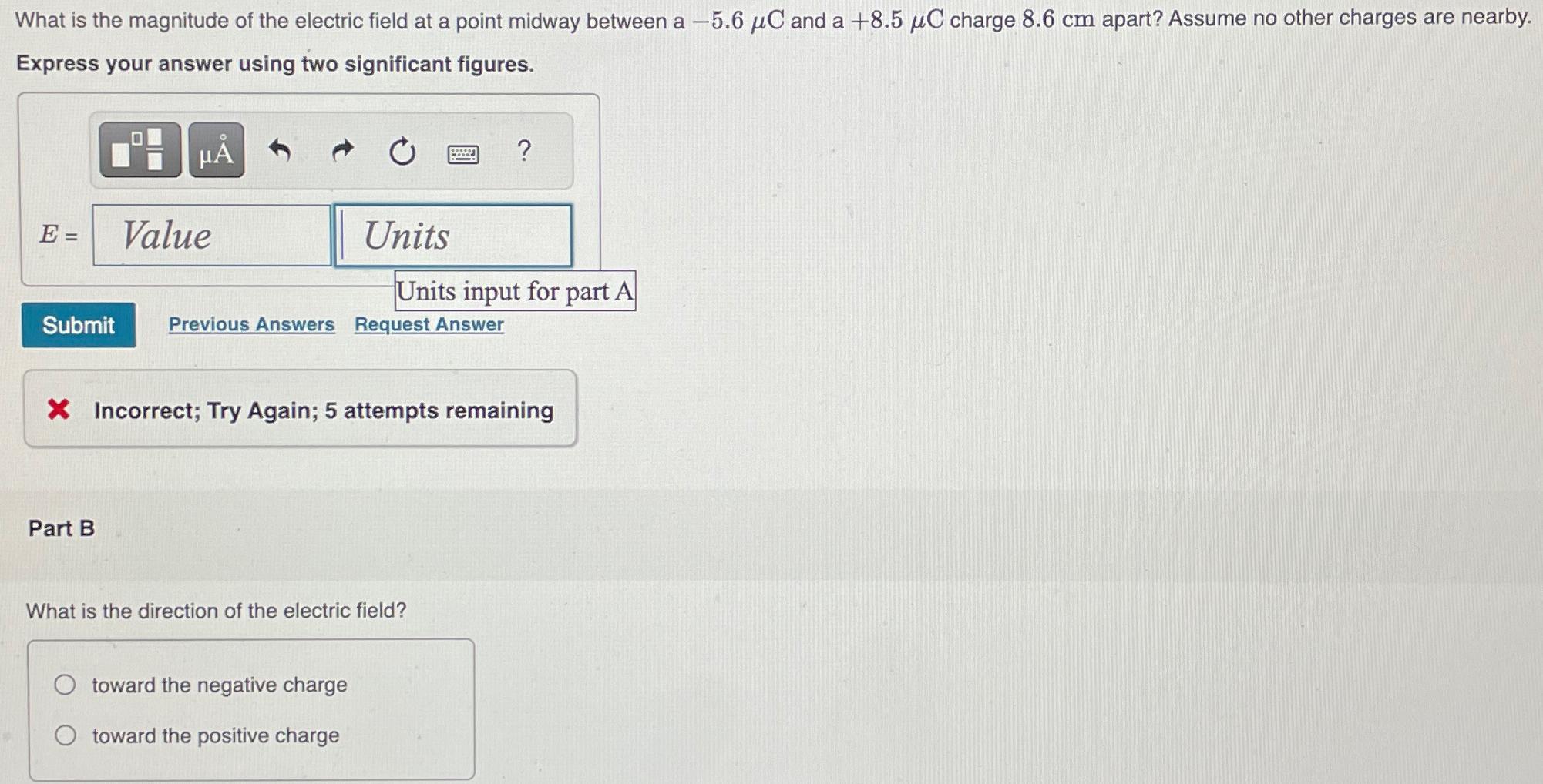 Solved What is the magnitude of the electric field at a | Chegg.com