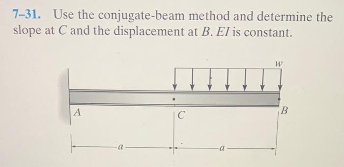Solved 7-31. Use the conjugate-beam method and determine the | Chegg.com
